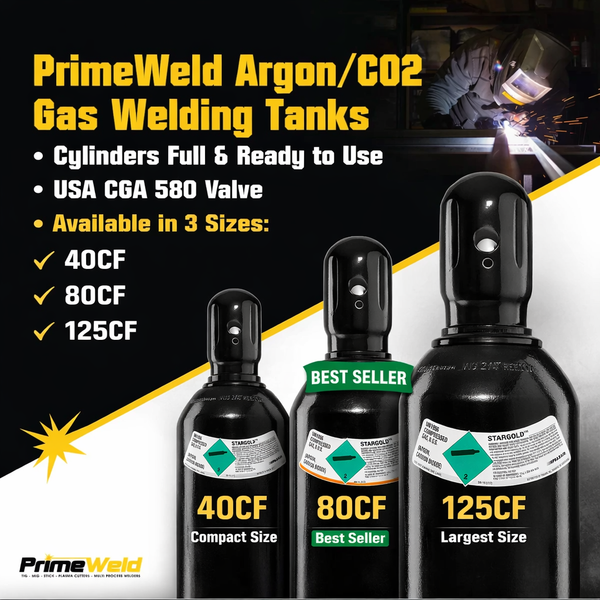 Argon CO2 Mix 75%-25% Gas Tank for MIG Welding | PrimeWeld